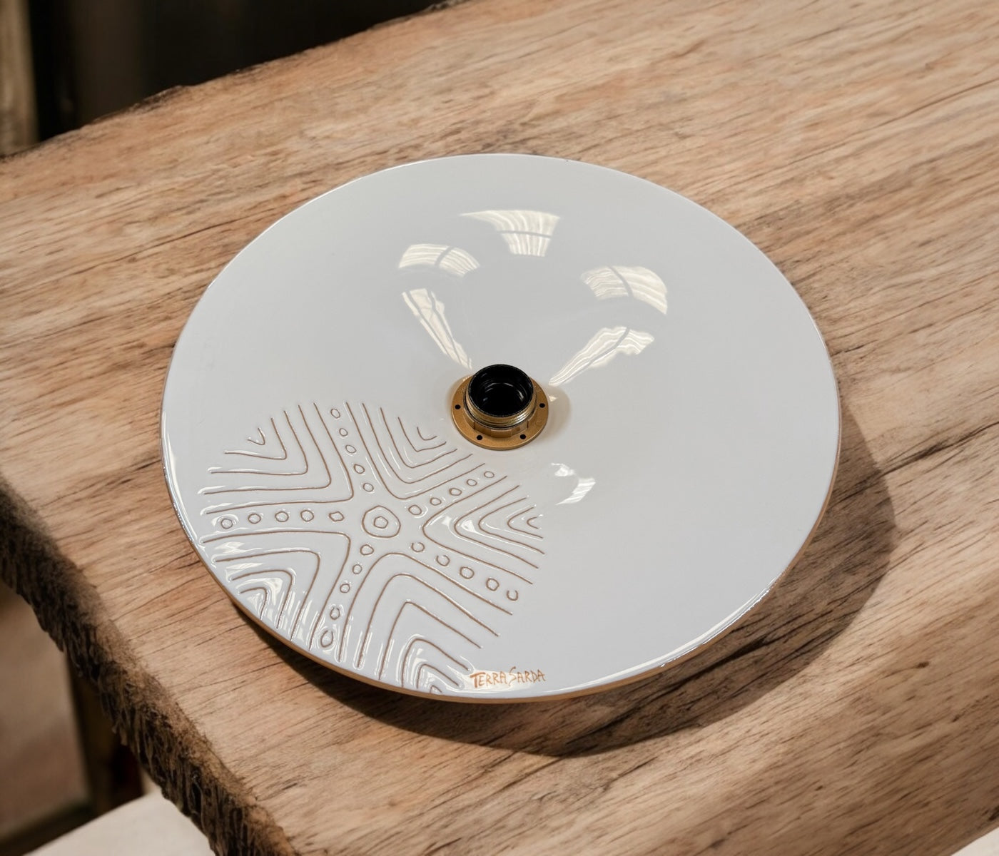 Lampadario Linea Pintadera in ceramica sarda – Terra Sarda Ceramiche