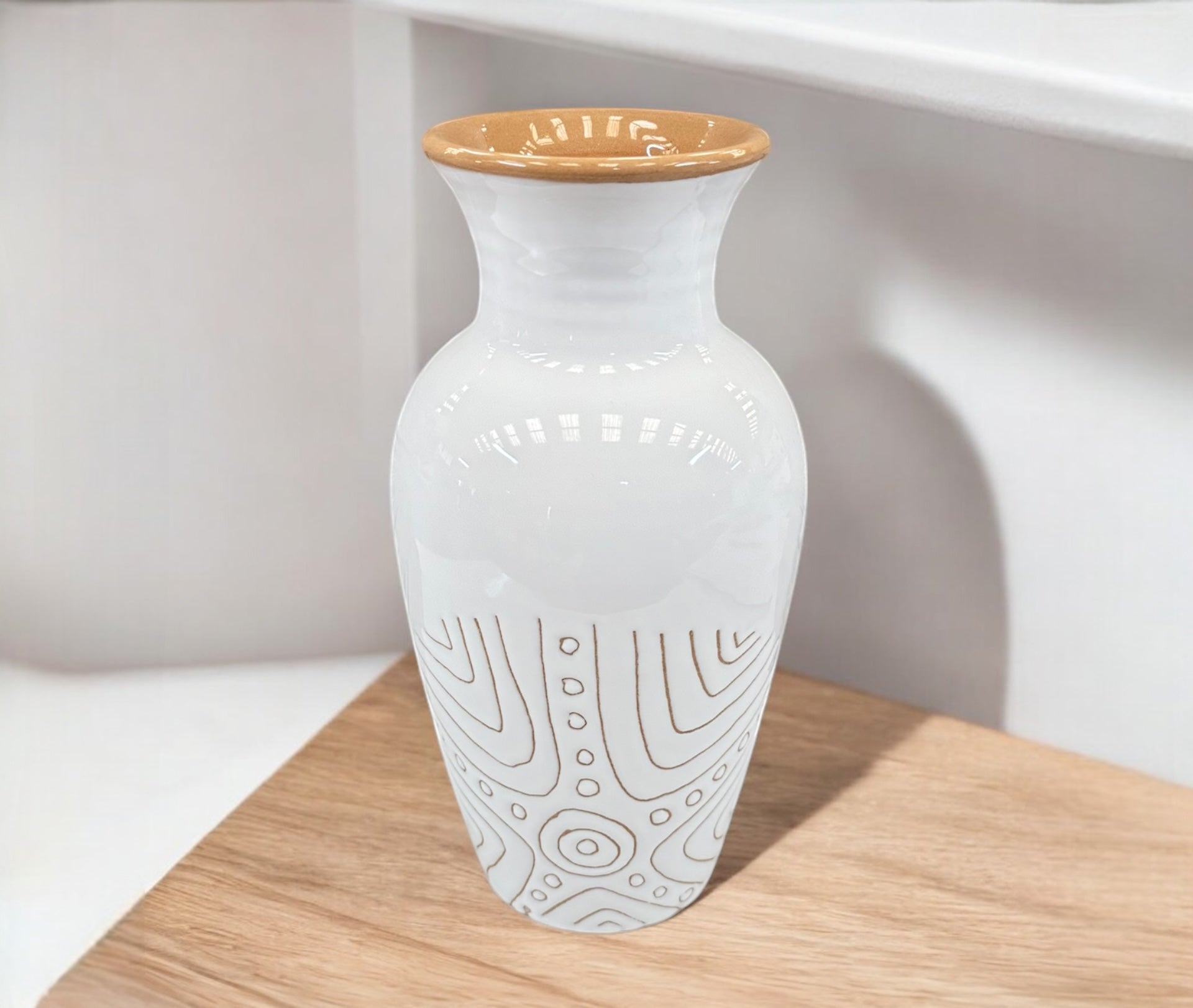 Vaso 1 Litro a "V" linea Pintadera in ceramica sarda – Terra Sarda ...